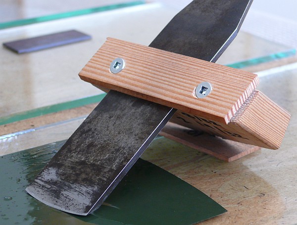 Scrub plane irons - grind/hone on glass