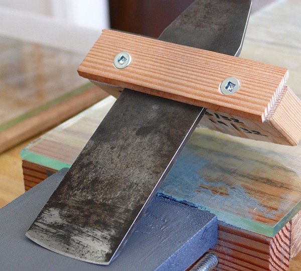 Scrub plane irons - grind/hone on glass